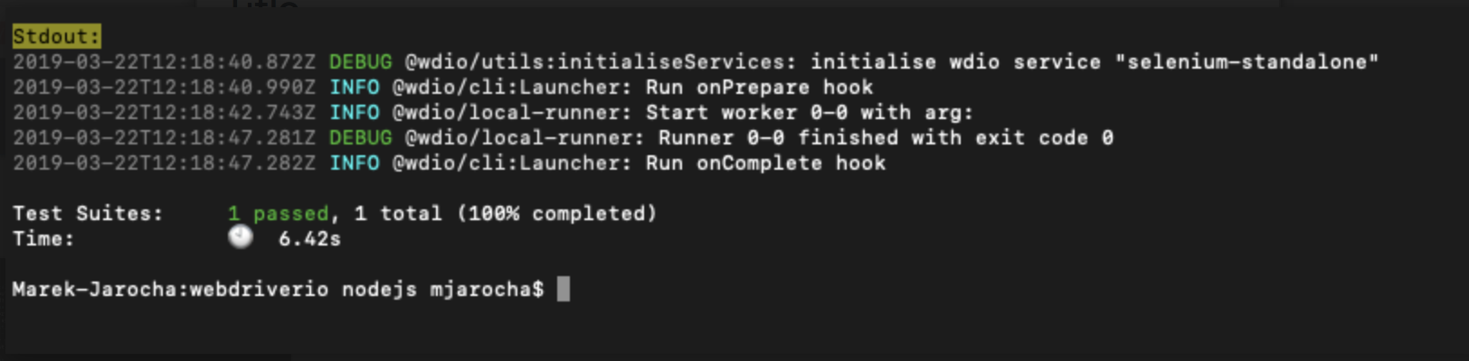 Getting started with WebdriverIO - JS test binding for Node.js